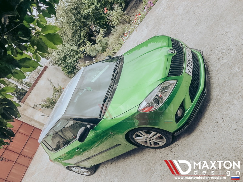 Накладка сплиттер на передний бампер SK-FA-2-RS-FD1 на Skoda Fabia II RS